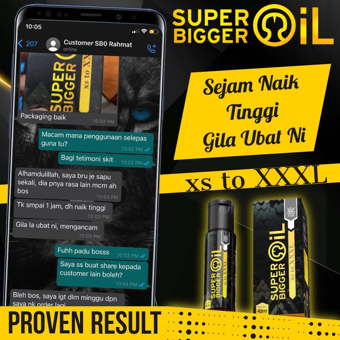 Super Bigger Oil Minyak Untuk Zakar BESAR,PANJANG, KUAT DAN TAHAN LAMA ...